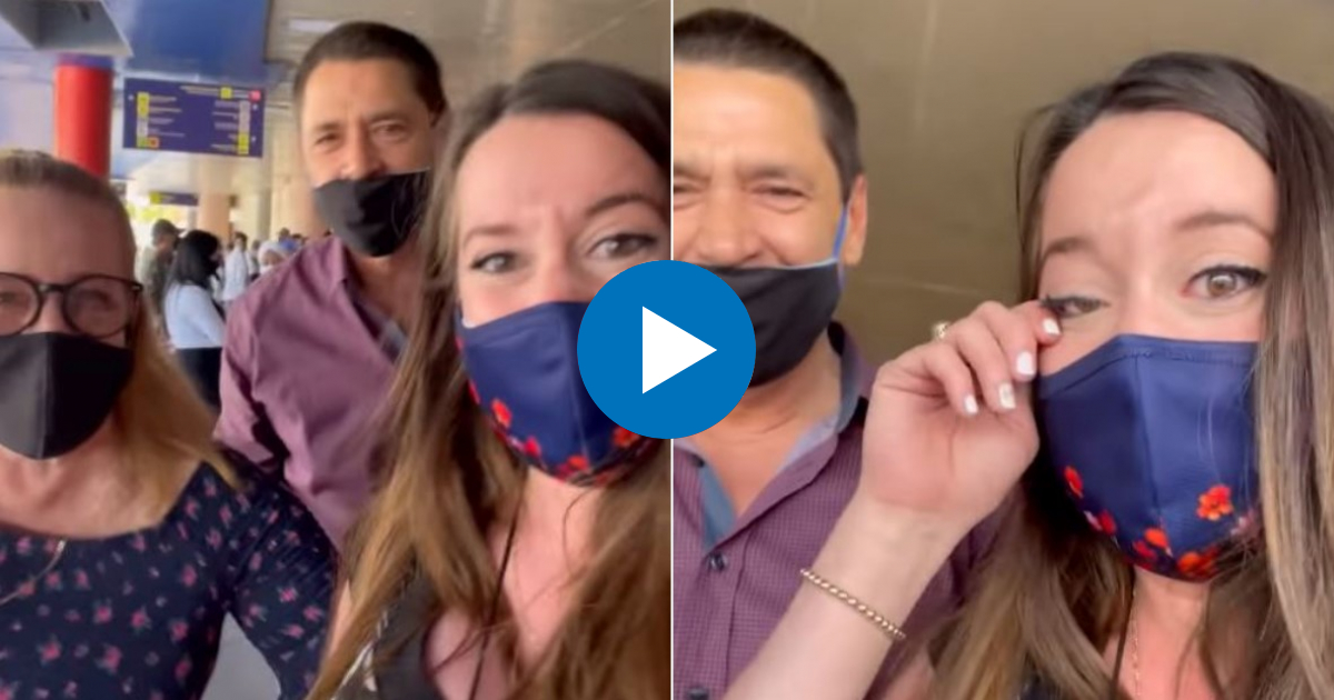Actriz Laura Treto viaja a Cuba y sorprende a sus padres en el aeropuerto