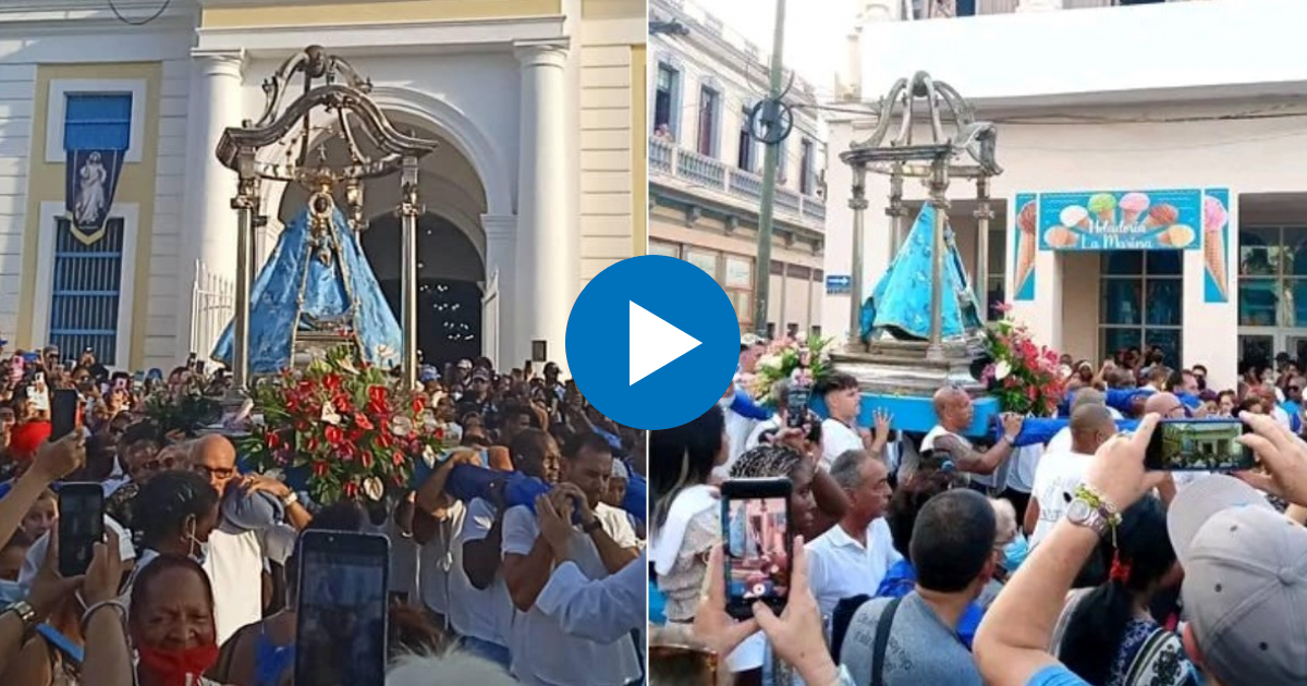 Cientos de cubanos salieron en procesión con la Virgen de Regla