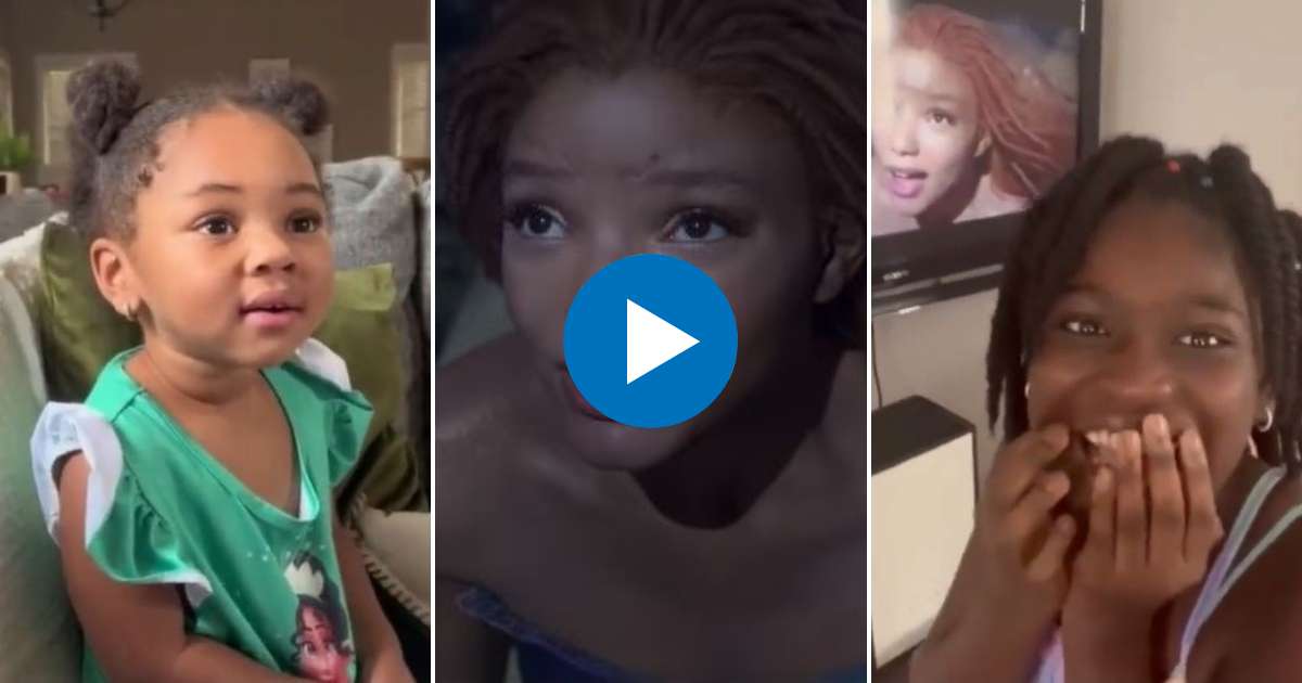 Las redes se derriten con reacciones de niñas al tráiler de "La Sirenita" con Halle Bailey como ...