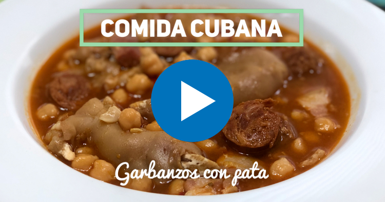 Receta de Garbanzos con patas de cerdo - CiberCuba Cocina